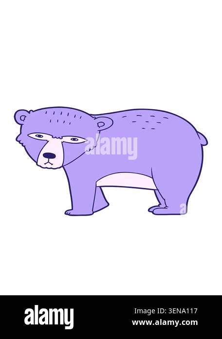 bobbing motion animation of cartoon serious bear Stock Video Footage ...