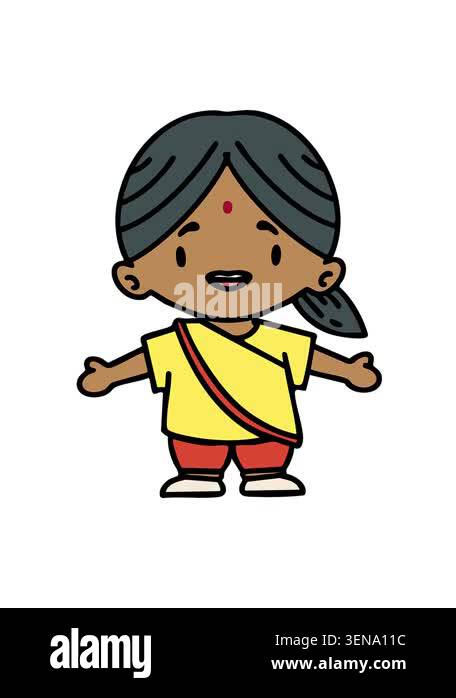 jiggle motion animation of happy indian woman with open arms Stock ...