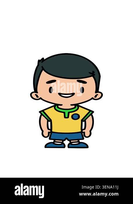 bobbing motion animation of male brazil soccer player in uniform Stock ...