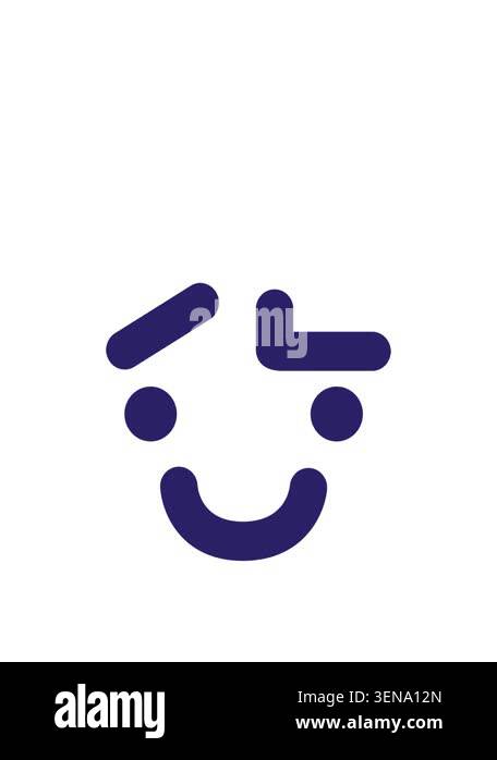 stretching up animation of simple raised eyebrow face icon Stock Video ...