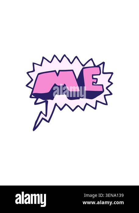 splitting effect animation of freehand drawn speech bubble cartoon ME ...