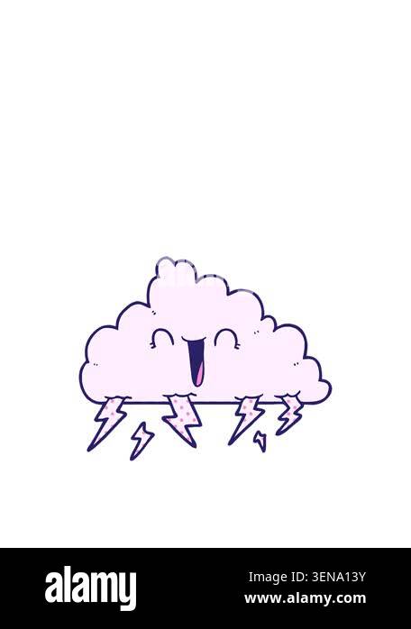 jumping motion animation of cartoon of a thundercloud Stock Video ...