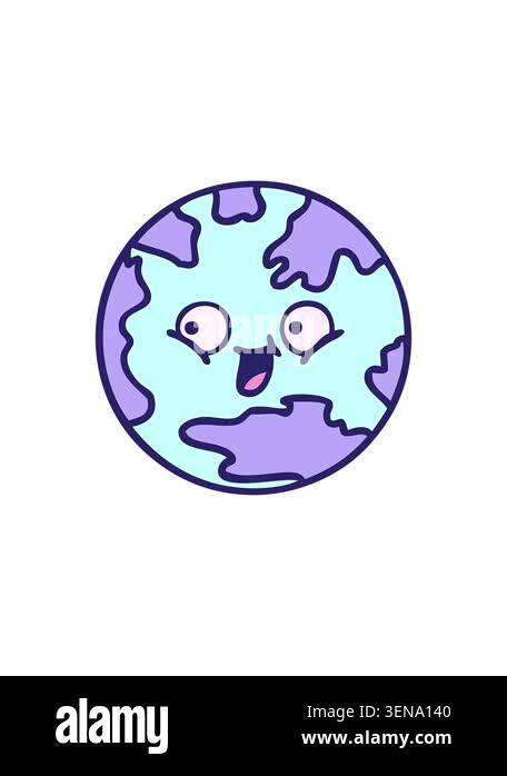 splitting effect animation of cute planet earth Stock Video Footage - Alamy
