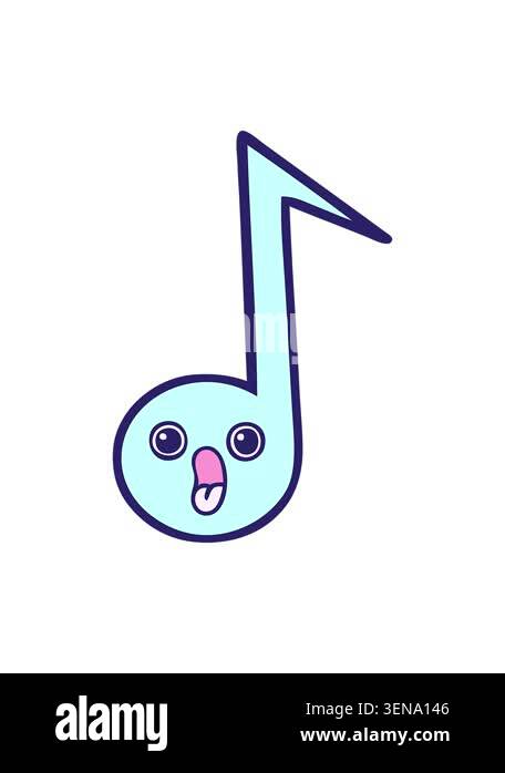 shaking motion animation of cute drawing of a musical note Stock Video ...