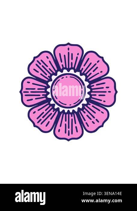 popping motion animation of design element of a flower Stock Video ...