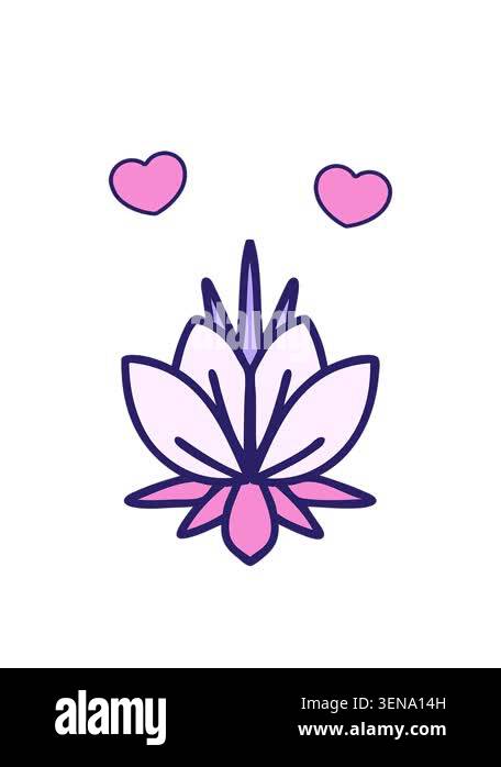 spinning hearts animation of image of a water lily Stock Video Footage ...