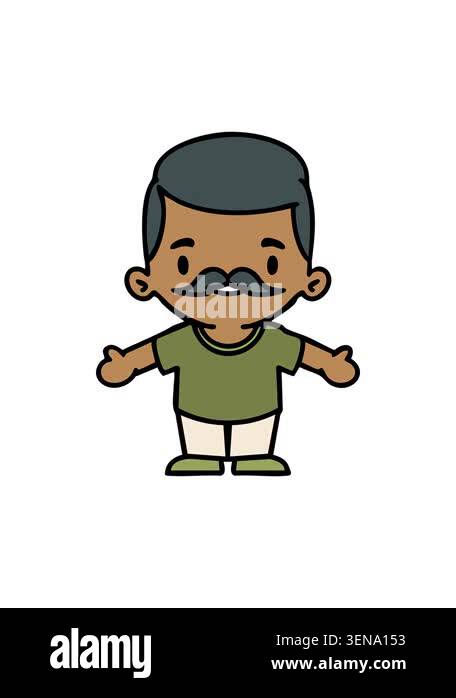 attention grabbing animation of happy indian man with open arms Stock ...