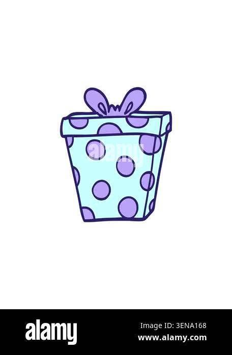 flashy sales animation of cartoon doodle wrapped present Stock Video ...