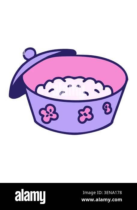 vibrating motion animation of a pot of steamed rice design Stock Video ...