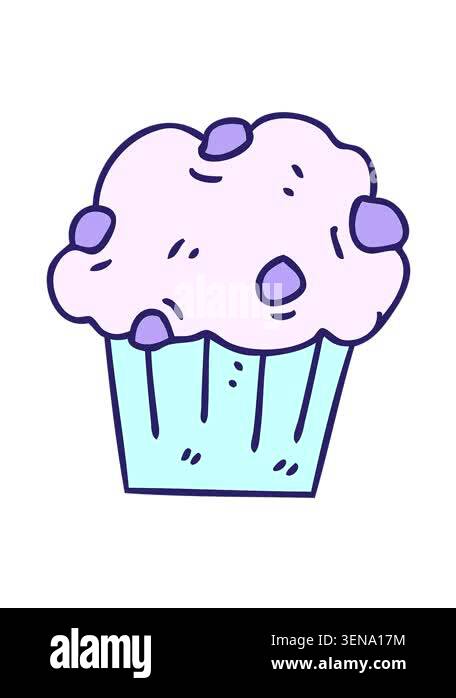 vibrating motion animation of hand drawn quirky cartoon chocolate cake ...