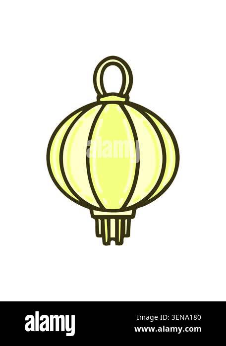 changing color animation of a hanging lantern traditonal japanese ...