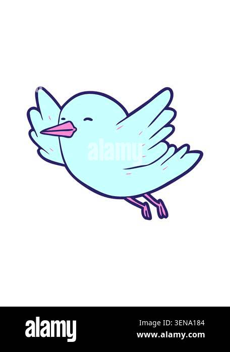 shine light effect animation of cartoon bird flying Stock Video Footage ...