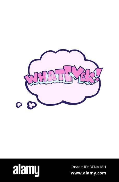 attention grabbing animation of freehand drawn thought bubble cartoon ...