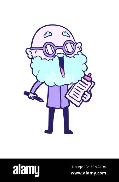 shaking motion animation of cartoon joyful man with beard Stock Video ...