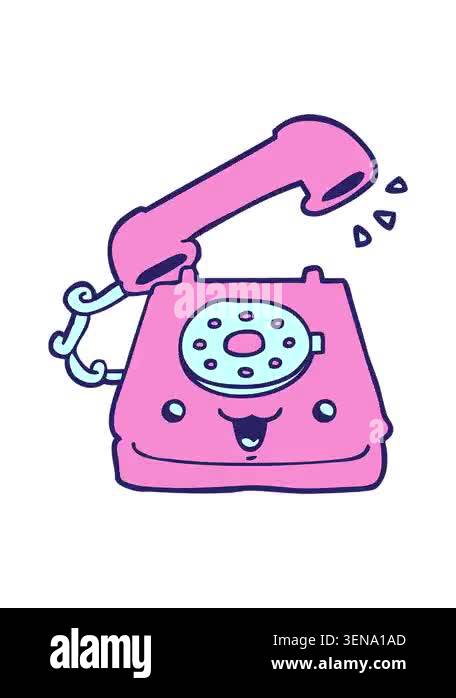 shivering motion animation of cute cartoon telephone Stock Video ...