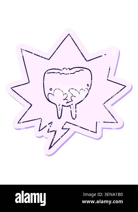 shine light effect animation of cartoon tooth with speech bubble ...
