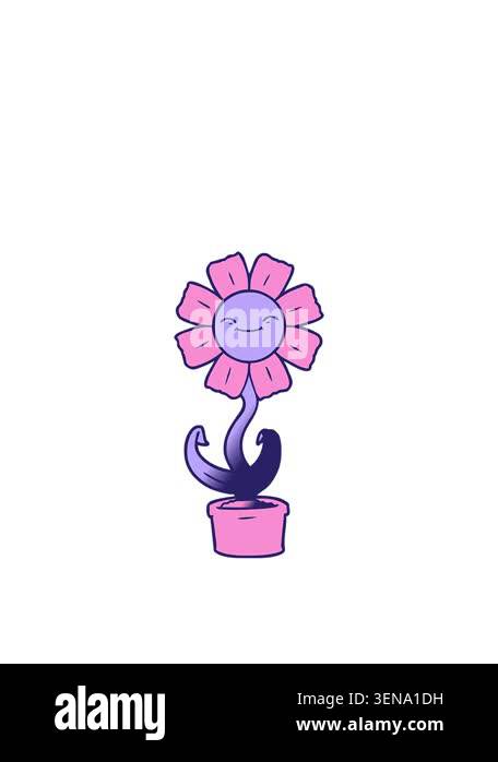 rise and float animation of a happy cartoon flower Stock Video Footage ...