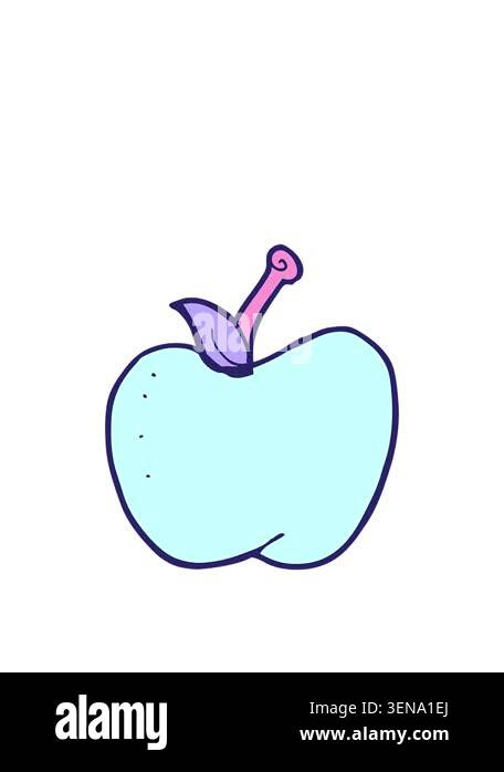 stretching up animation of a cartoon apple Stock Video Footage - Alamy
