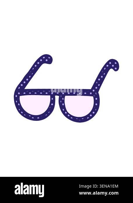 bobbing motion animation of cartoon doodle glasses Stock Video Footage ...