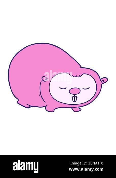 shivering motion animation of cartoon wombat Stock Video Footage - Alamy