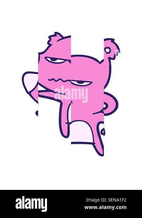 splitting motion animation of annoyed bear cartoon Stock Video Footage ...