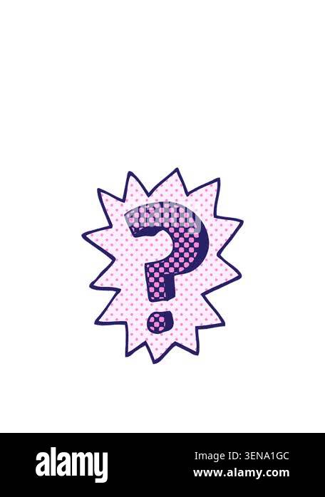 rise and float animation of comic book style cartoon question mark ...
