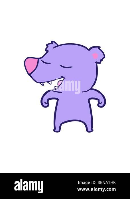 popping motion animation of cartoon kawaii bear design Stock Video ...
