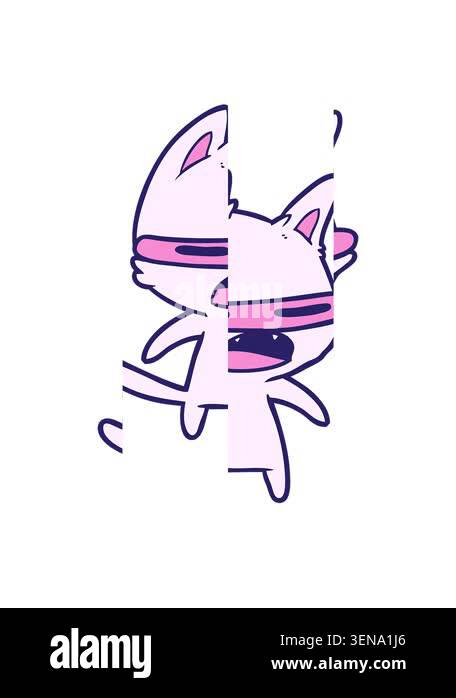 splitting motion animation of talking cat cartoon in cool shades Stock ...