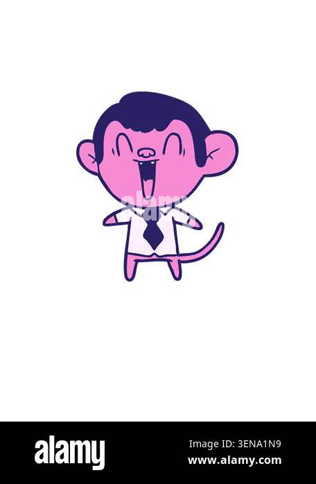 rise and float animation of cartoon laughing monkey Stock Video Footage ...