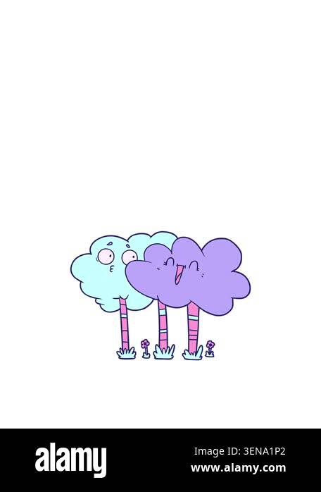 jumping motion animation of cartoon trees with faces Stock Video ...