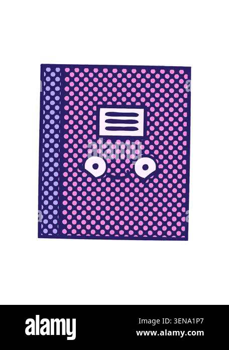 vibrating motion animation of comic book style cartoon of a notebook ...