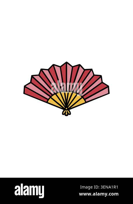 starburst effect animation of traditional open japanese folding fan ...