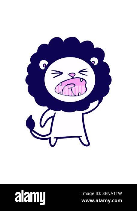 neon light effect animation of angry lion Stock Video Footage - Alamy