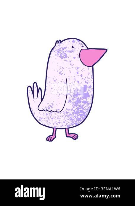 jiggle motion animation of cartoon of hand drawn bird Stock Video ...