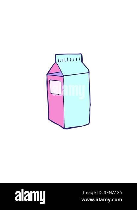 splitting effect animation of cartoon milk carton design Stock Video ...