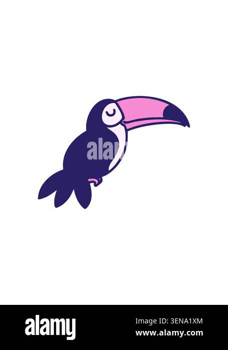 radioactive glowing animation of brazil toucan cultural animal icon ...
