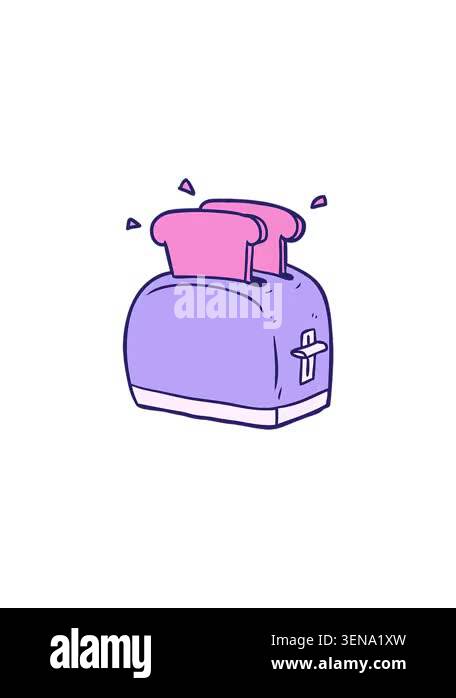 flashy sales animation of cartoon toaster toasting bread Stock Video ...