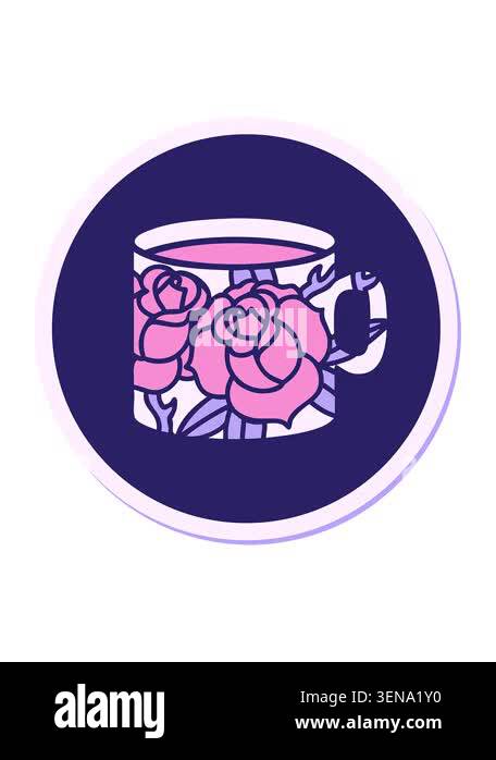 jiggle and pause animation of sticker of tattoo in traditional style of ...