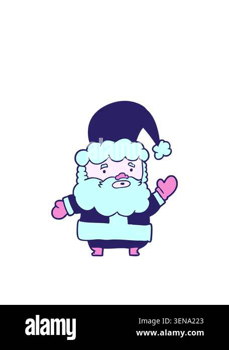 jumping motion animation of cartoon santa claus waving Stock Video ...