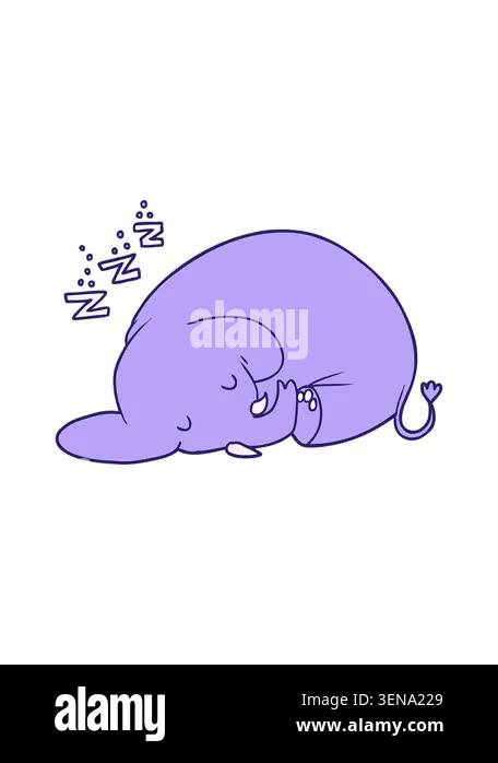 shivering motion animation of cartoon sleeping elephant Stock Video ...