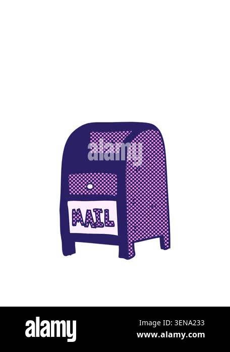 stretching up animation of freehand drawn cartoon mail box Stock Video ...