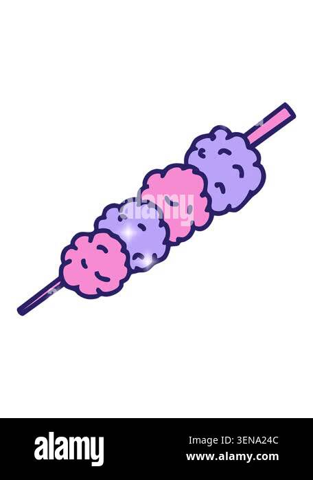 glitter effect animation of japanese teriuaki skewered fried snack ...