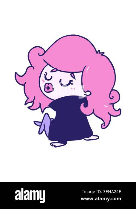 shine light effect animation of a freehand drawn cartoon of cute kawaii ...