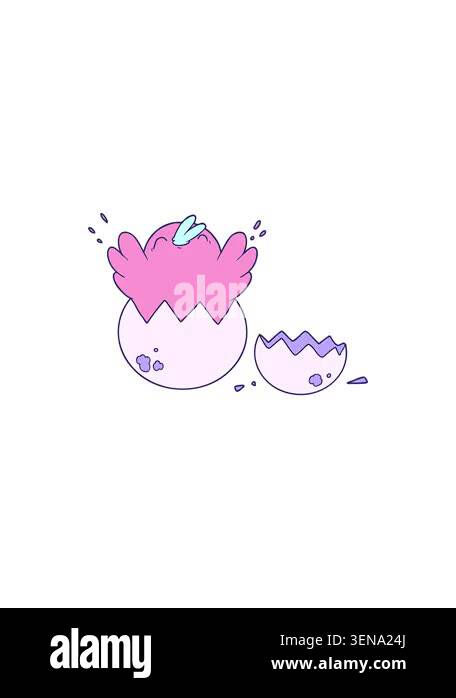 flashy sales animation of cartoon chick hatching from egg Stock Video ...