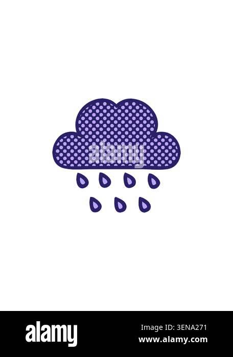 splitting effect animation of comic book style cartoon of a storm rain ...