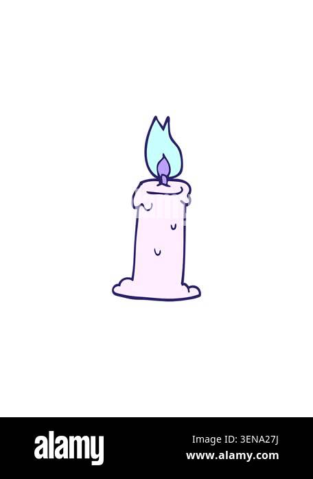 splitting effect animation of a cartoon candle Stock Video Footage - Alamy