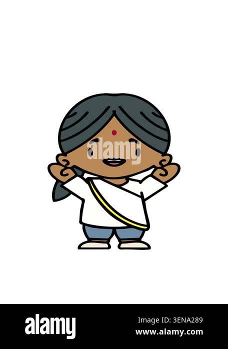 bobbing motion animation of happy indian woman with raised arms Stock ...