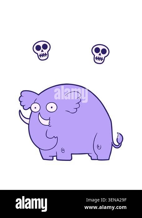 spinning skulls animation of a cartoon of an elephant Stock Video ...
