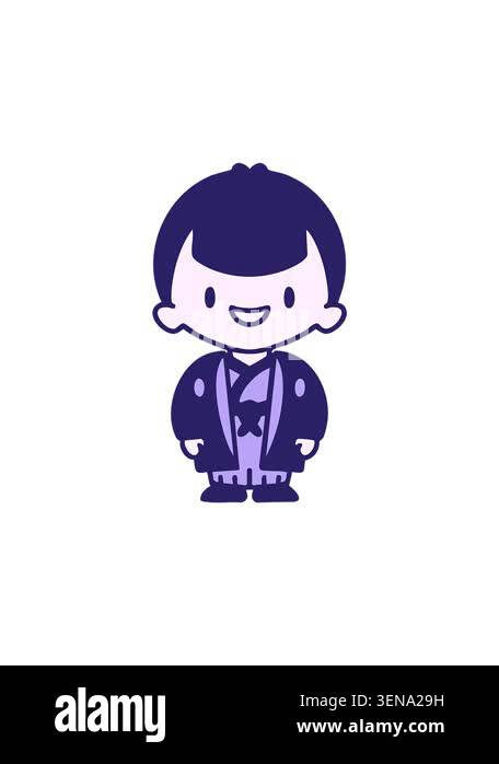 attention grabbing animation of japanese man wearing traditional ...