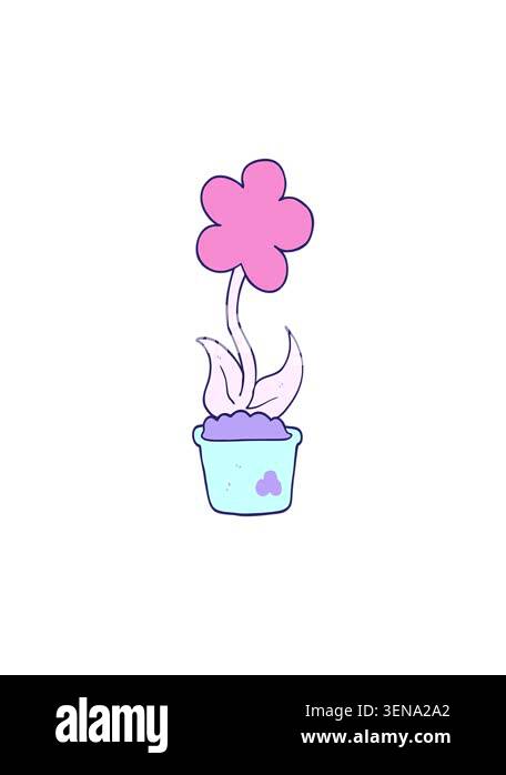 popping motion animation of cartoon flower design Stock Video Footage ...